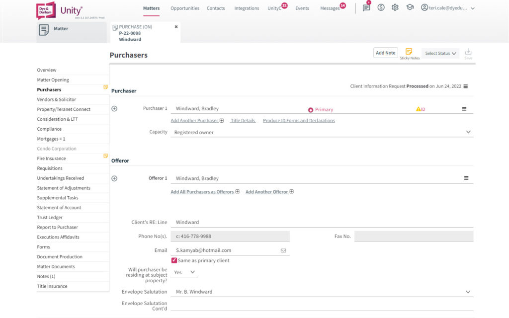 Unity® - Comprehensive Practice Management from Dye & Durham