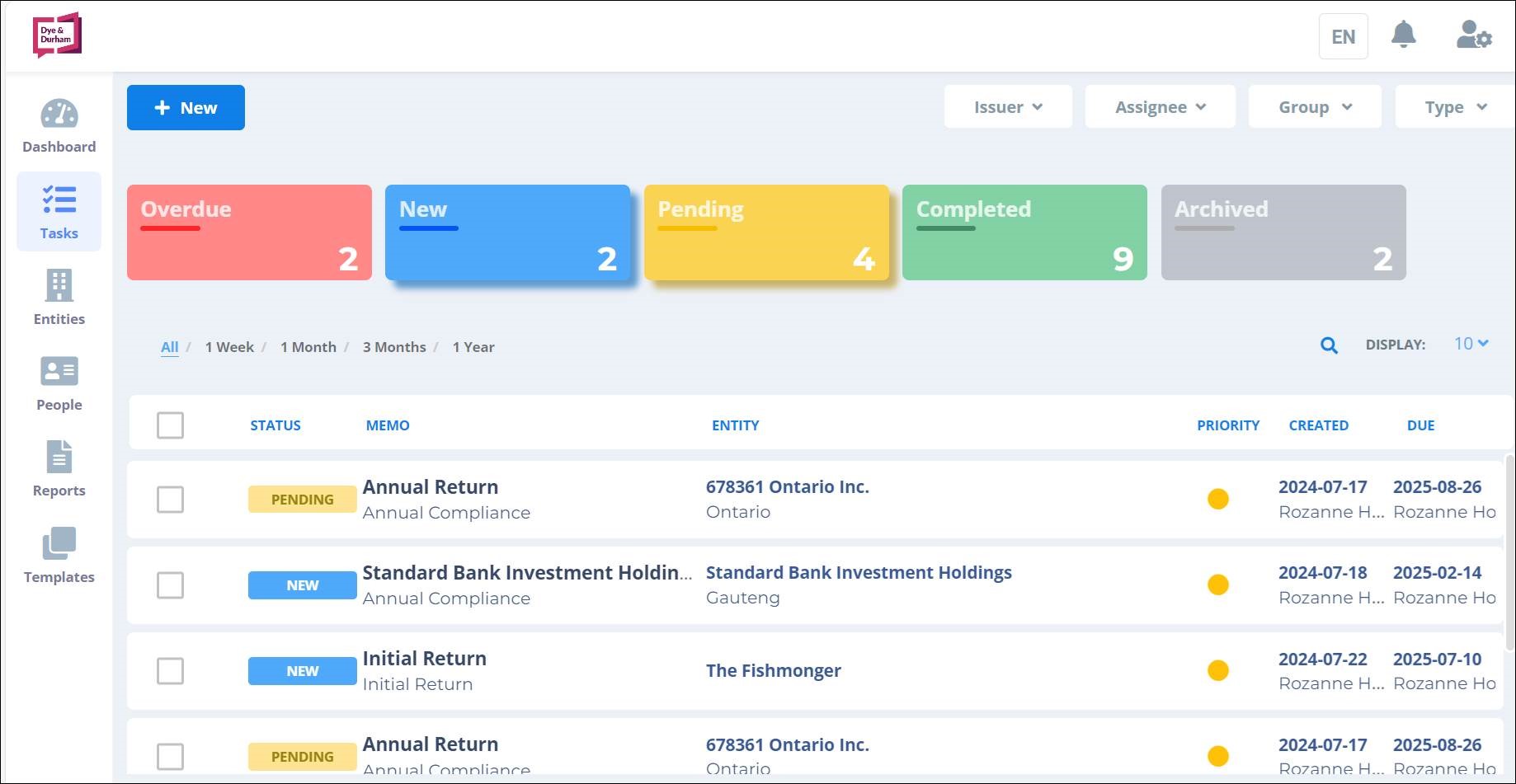 Unity® Entity Management - Comprehensive Practice Management from Dye & Durham